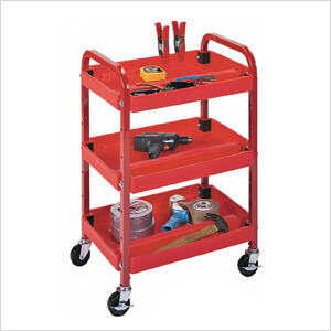Luxor ATC332 | Red Utility Cart | 3-Shelf Utility Cart | Metal Utility ...
