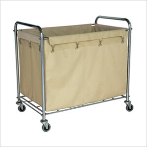 Industrial Laundry Cart with Canvas Bag