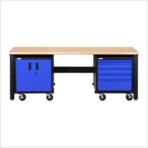 Geneva Workbench and Base Cabinets in Blue