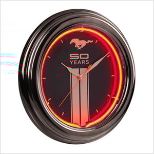 Ford FRD-46601 Mustang 50 Years Neon Clock