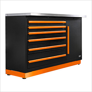 Proslat 79106K | Orange Tool Chest with Stainless Steel Work Surface