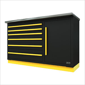 Proslat 79125K | 2 x Yellow Tool Chests with Stainless Steel Work Surfaces