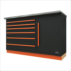 Proslat 79126K | 2 x Orange Tool Chests with Stainless Steel Work Surfaces