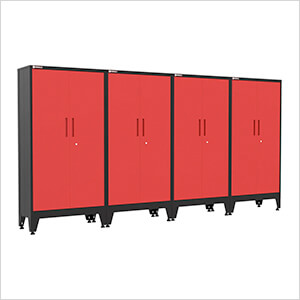 Armadillo AR4PC32R | Red Gear Locker Tall Cabinet (4-Pack)