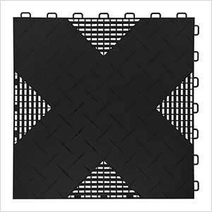 TurboTile Hybrid-X 17" x 17" Black Garage Floor Sample Tile