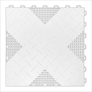 TurboTile Hybrid-X 17" x 17" White Garage Floor Sample Tile