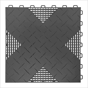 TurboTile Hybrid-X 17" x 17" Graphite Garage Floor Tiles (25-Pack)